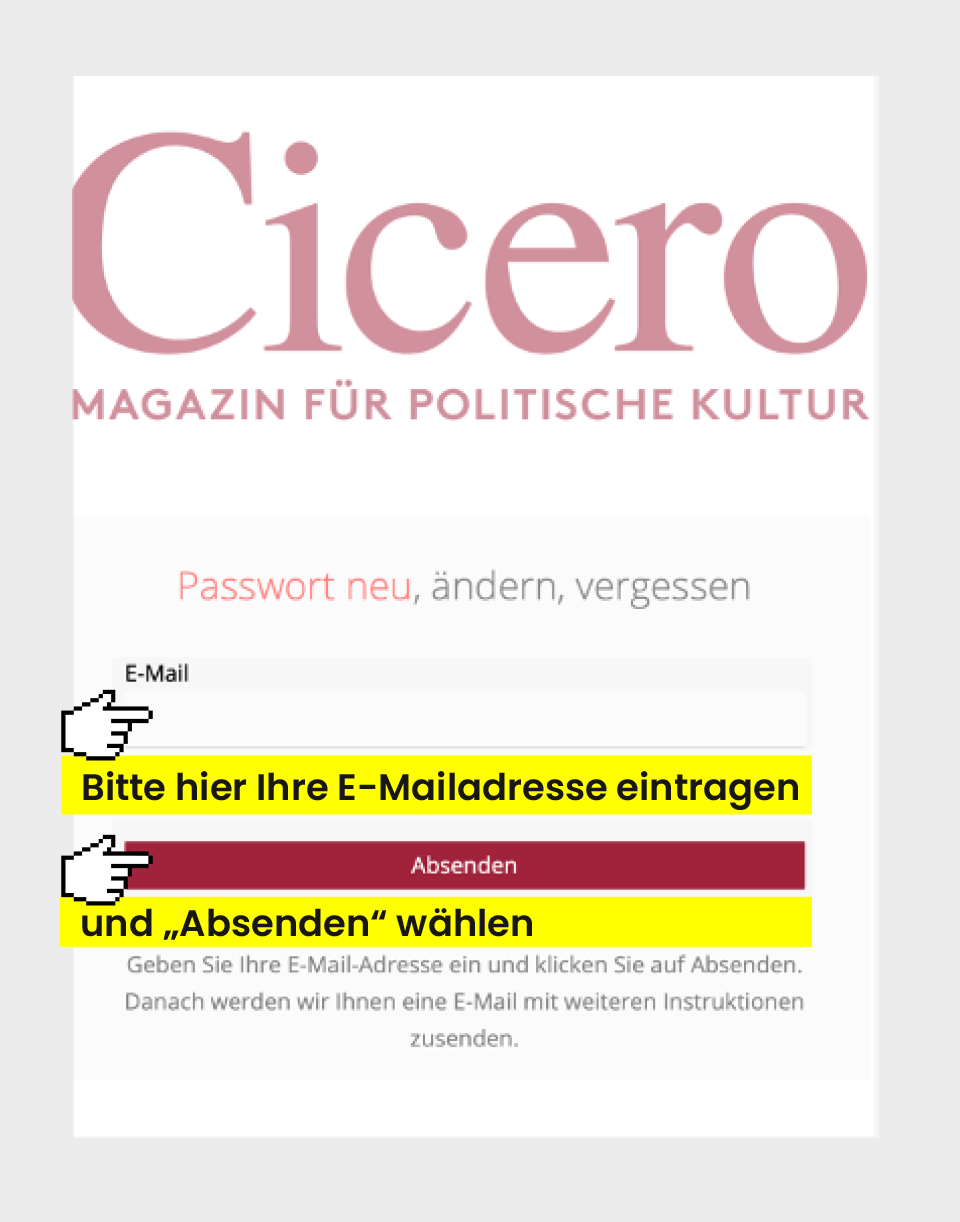 Passwortwechsel | Cicero Online
